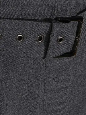 Brunello Cucinelli Wool Belted Midi Skirt