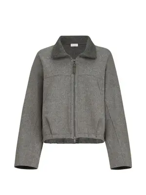 Brunello Cucinelli Zip-up Wool Blouson Jacket - Grey