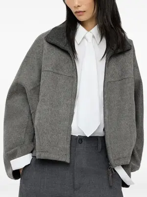 Brunello Cucinelli Zip-up Wool Blouson Jacket - Grey