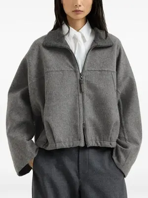 Brunello Cucinelli Zip-up Wool Blouson Jacket - Grey