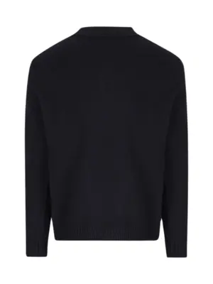 Stone Island Logo Patch Polo Sweater - Blue