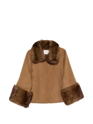 Apparis Judie Wool Jacket With Faux Fur Trim