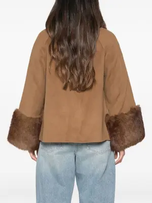 Apparis Judie Wool Jacket With Faux Fur Trim