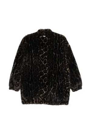 Apparis Jane Faux Leather Leopard Print Faux Fur Coat