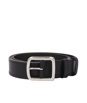 Prada Leather Belt With Silver-toned Buckle - Black
