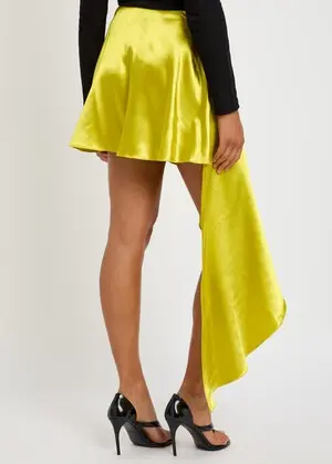 Alaïa Asymmetric Satin Mini Skirt