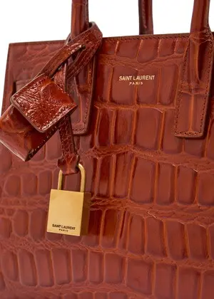 Saint Laurent Sac De Jour Nano Crocodile-effect Leather Top Handle Bag