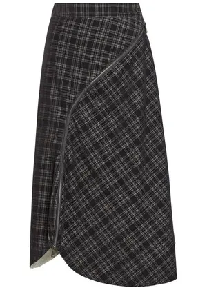 VIVIENNE WESTWOOD Aperitive Plaid Cotton Midi Skirt