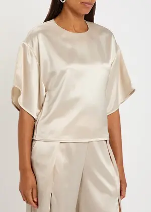 Simkhai Alina Satin Top - Grey
