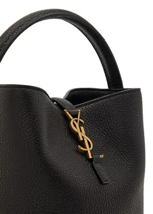 Saint Laurent Le 37 Small Grained Leather Bucket Bag - Black