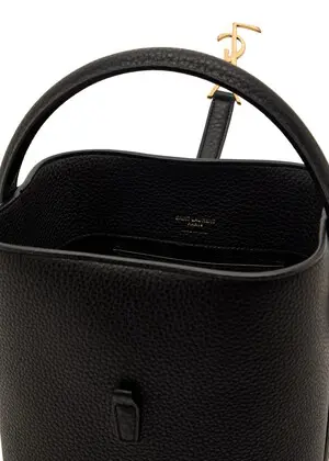 Saint Laurent Le 37 Small Grained Leather Bucket Bag - Black