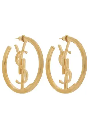 Saint Laurent Créoles Cassandre Hoop Earrings - Gold