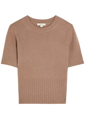 Vince Knitted Wool And Cashmere-blend T-shirt