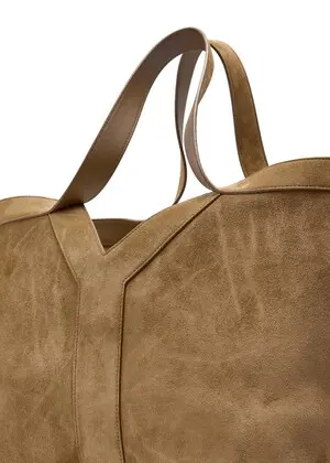 Saint Laurent Small Suede Tote Bag - Brown Chocolate