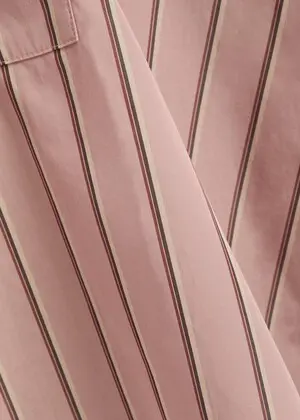 Vince Striped Cotton-poplin Shirt - Pink