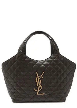 Saint Laurent Icare Medium Quilted Leather Tote Bag - Chocolate