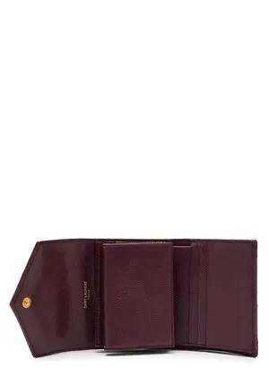 Saint Laurent Cassandre Quilted Pebbled Leather Wallet