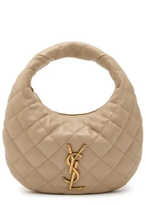 Saint Laurent Icare Mini Quilted Leather Top Handle Bag - Beige