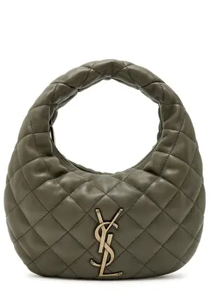 Saint Laurent Icare Mini Quilted Leather Top Handle Bag - Khaki