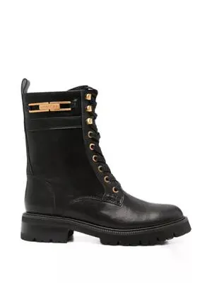TWINSET Lace-up Logo-plaque Combat Boots