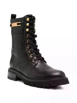 TWINSET Lace-up Logo-plaque Combat Boots