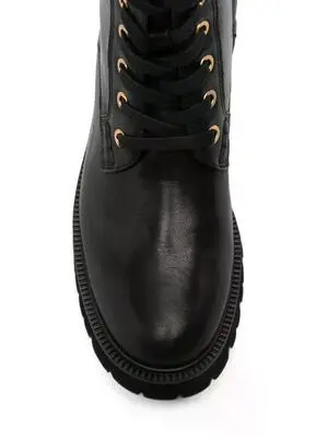 TWINSET Lace-up Logo-plaque Combat Boots