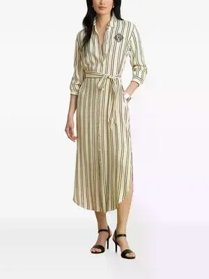 Ralph Lauren Striped Belted Midi Shirt Dress