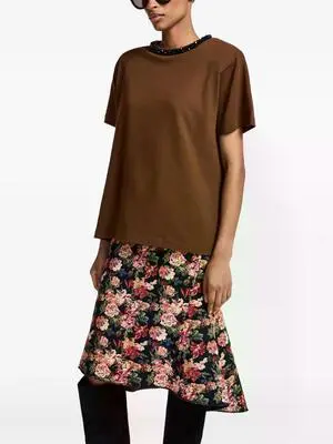 Essentiel Antwerp Kardinal Embellished-collar T-shirt - Brown