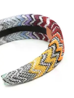 Missoni Zigzag-knit Padded Headband - Grey