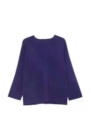 Eric Bompard Crew Neck Long Sleeve Sweater With Rear Zip