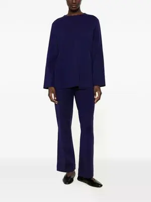 Eric Bompard Crew Neck Long Sleeve Sweater With Rear Zip