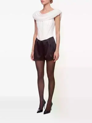 POST MERIDIEM Satin Finish Pleated Shorts