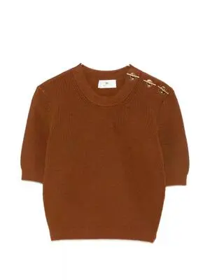 Elisabetta Franchi Logo-plaque Ribbed Top