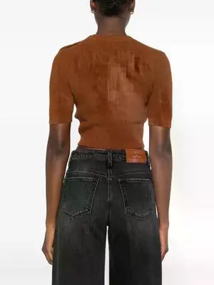 Elisabetta Franchi Logo-plaque Ribbed Top
