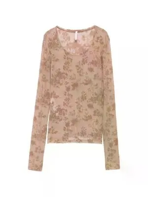 Imperial Floral Devoré Long Sleeve Top