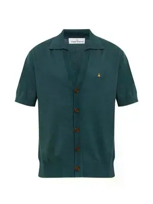 VIVIENNE WESTWOOD Orb-embroidered Short-sleeve Cardigan - Green