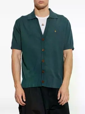 VIVIENNE WESTWOOD Orb-embroidered Short-sleeve Cardigan - Green