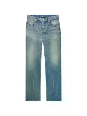 Saint Laurent Tapered Mid-rise Jeans - Blue