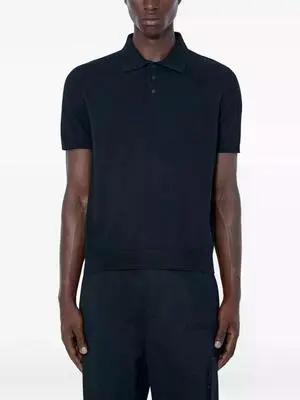 Moncler Logo Cotton Knit Polo
