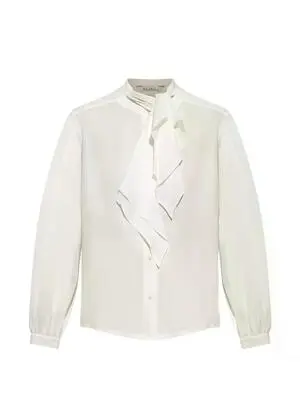 Max Mara Silk Tie-neck Shirt