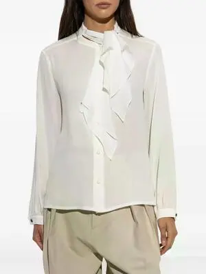 Max Mara Silk Tie-neck Shirt