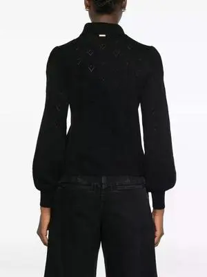 TWINSET Pointelle Knit Polo Shirt