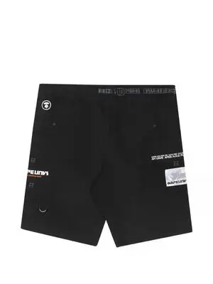 AAPE BY *A BATHING APE Moonface Belted Cargo Shorts - Black