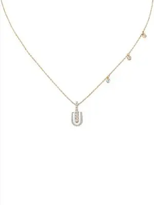 U LOS ANGELES 18k Yellow Diamond And White Quartz Necklace - Gold