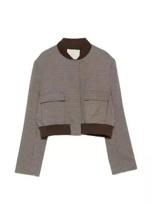 TWINSET Houndstooth Cropped Jacket - Brown