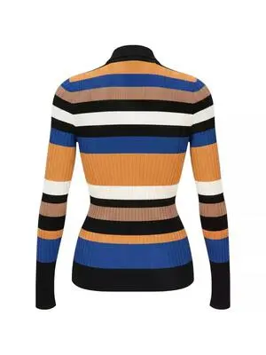 Isaia Striped Ribbed Sweater - Blue