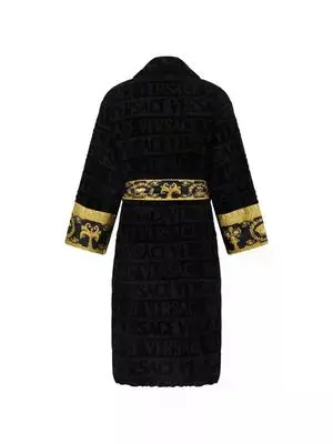 Versace Barocco-print Dressing Gown - Black