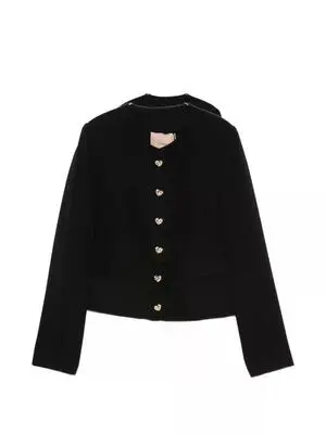 TWINSET Heart-button Scalloped Jacket - Black