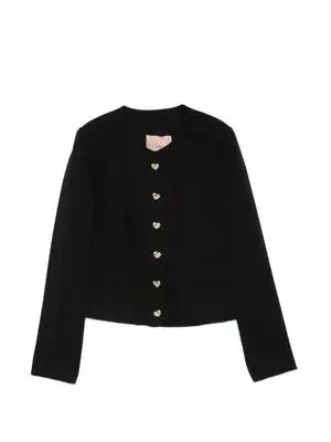 TWINSET Heart-button Scalloped Jacket - Black