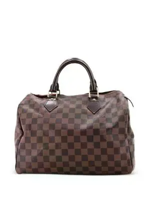 LOUIS VUITTON Speedy Handbag Damier 30 Satchel - Brown